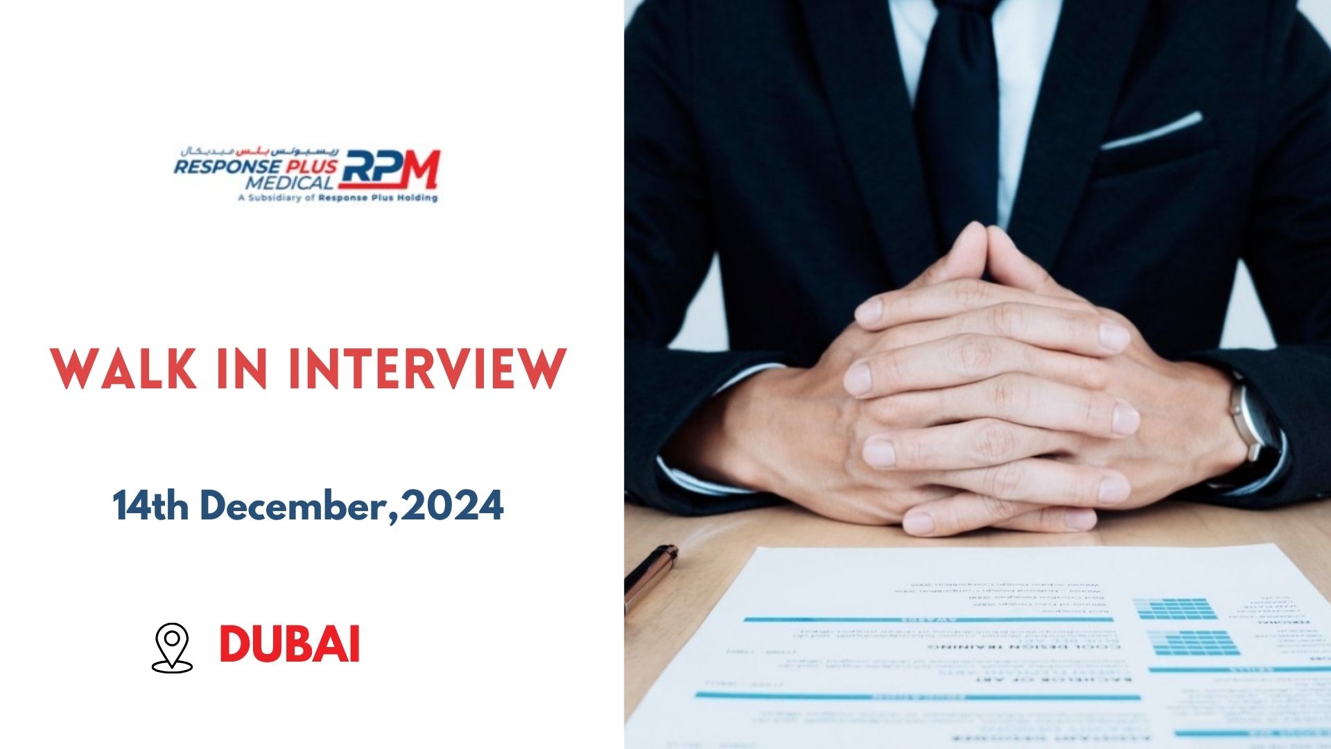 Response Plus Medical Walk in Interview in Dubai