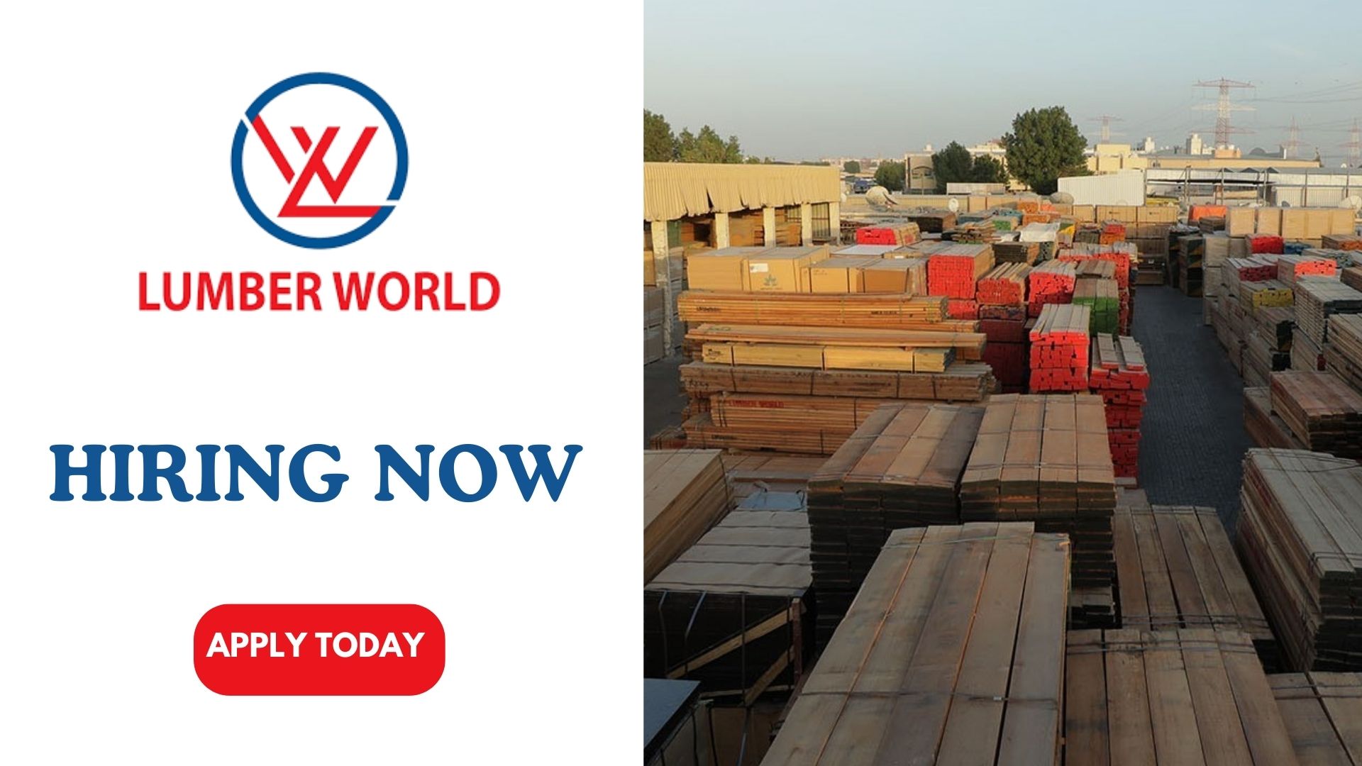 Lumber World Hiring for Multiple Positions