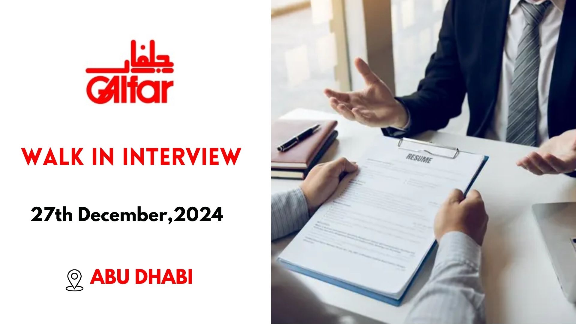 Galfar Engineering & Contracting Walk in Interview