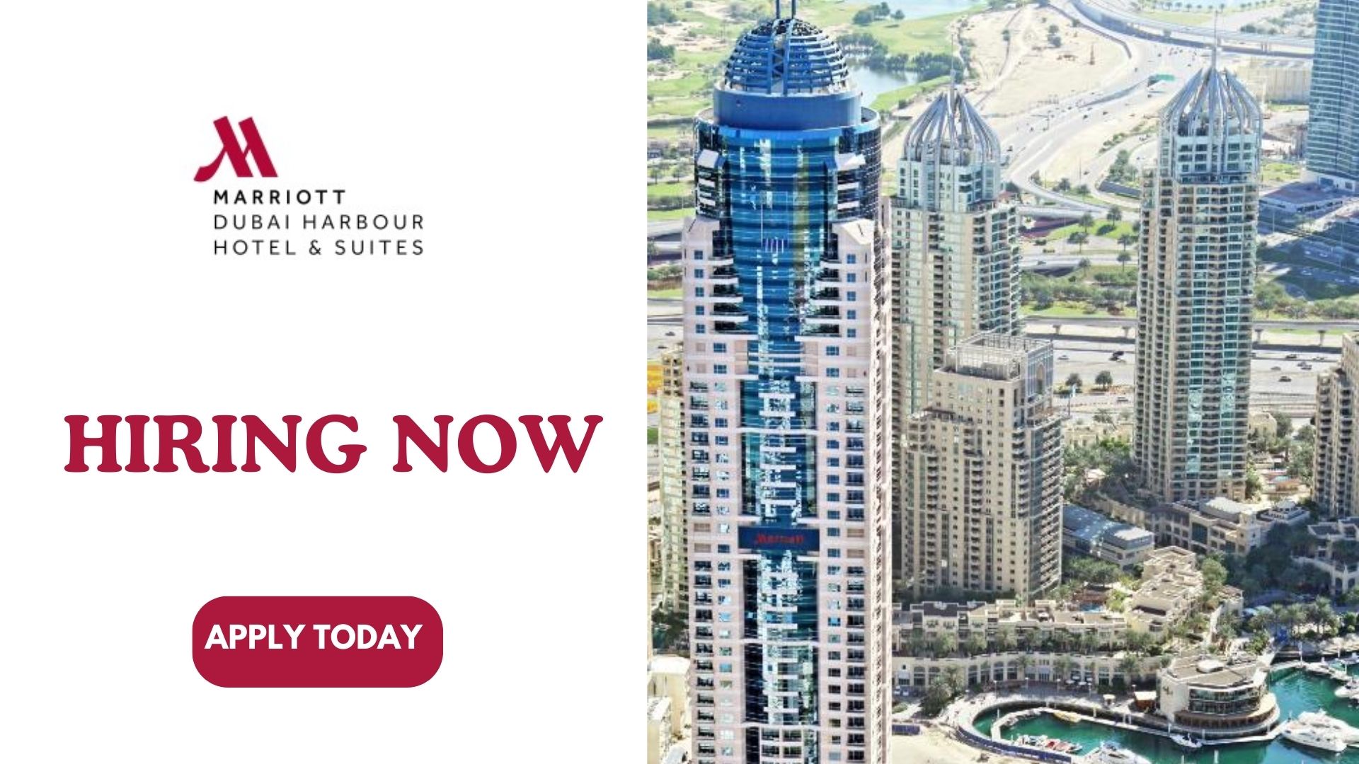 Dubai Marriott Harbour Hotel & Suites Latest Hiring