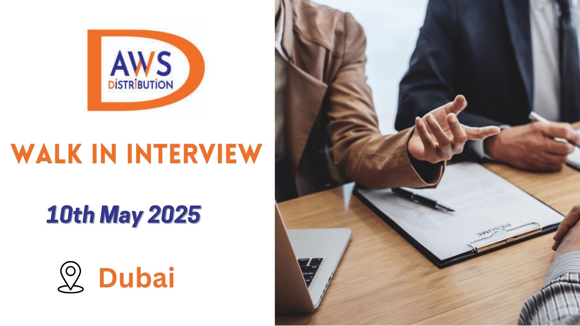 AWS Distribution Walk in Interview in Dubai