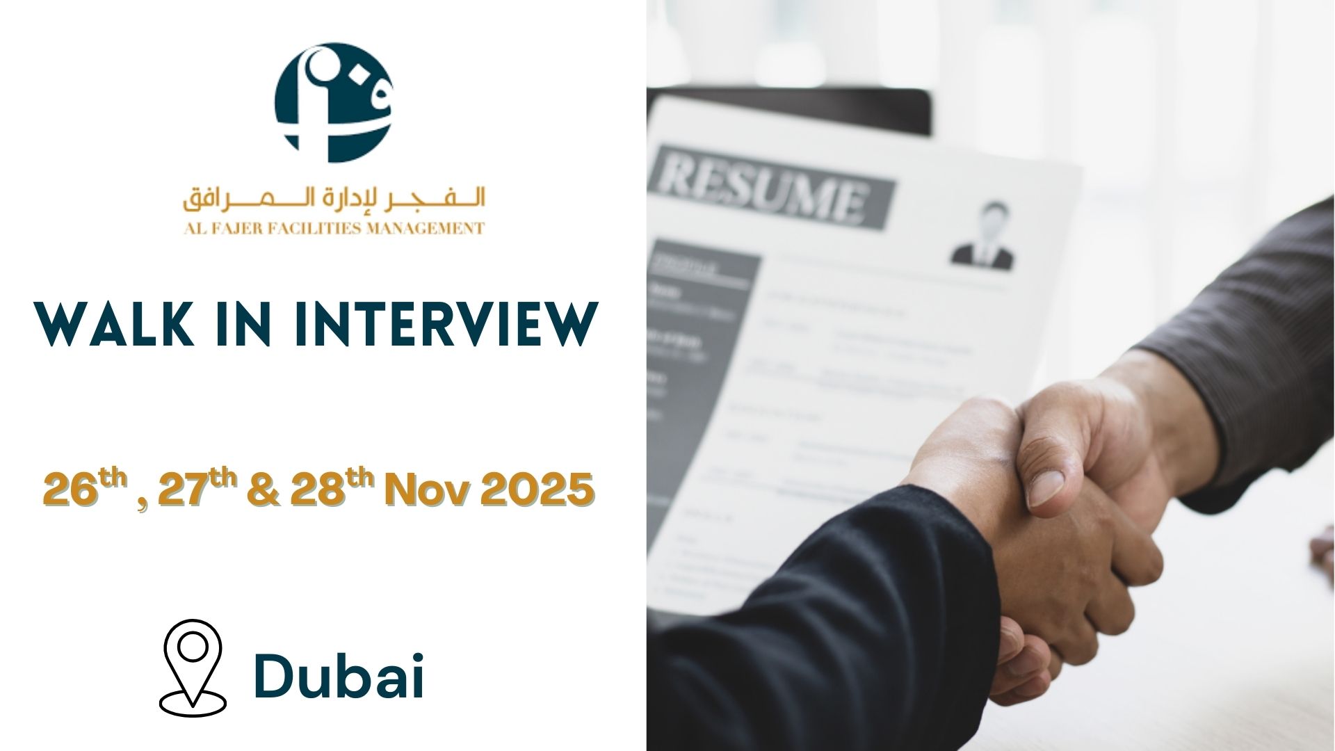 Al Fajer Facilities Management Walk in Interview